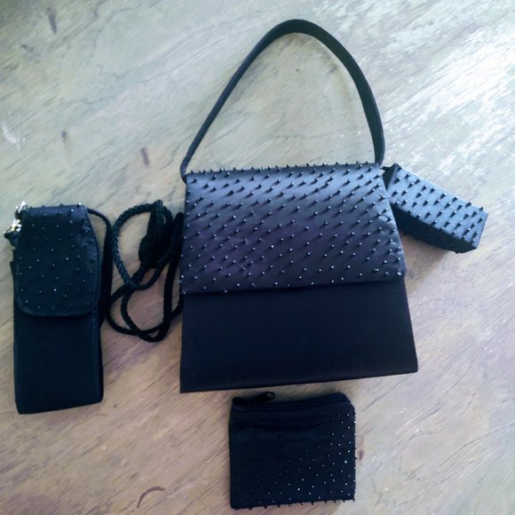 Sasha Fabiani | Bags | Euc Vtg Y2k Sasha Rich Black Beaded Evening Mini ...